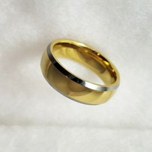 Accessories | Gold Silver Tungsten Carbide Ring Wedding Band | Poshmark